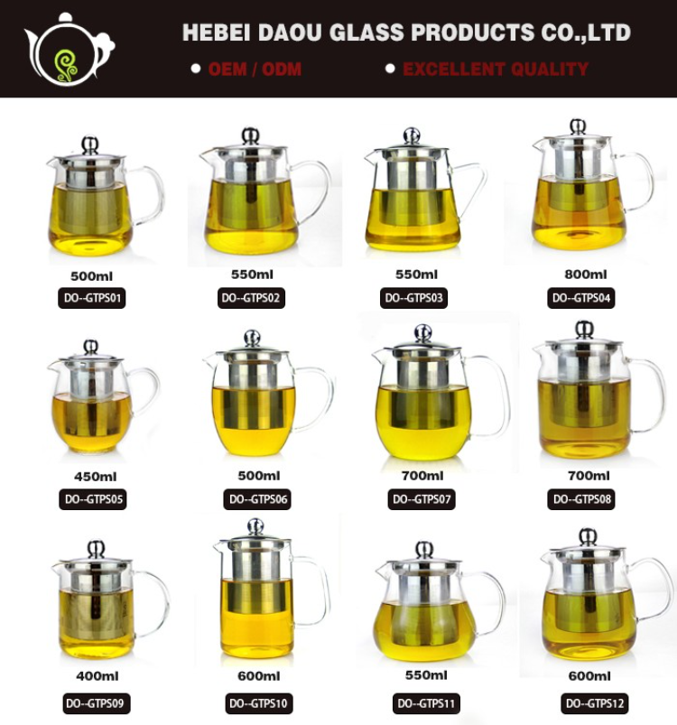 Buy Wholesale China Table Mesh Infuser Heating Resistant Glass Tea Pot With Removable Stainless ...