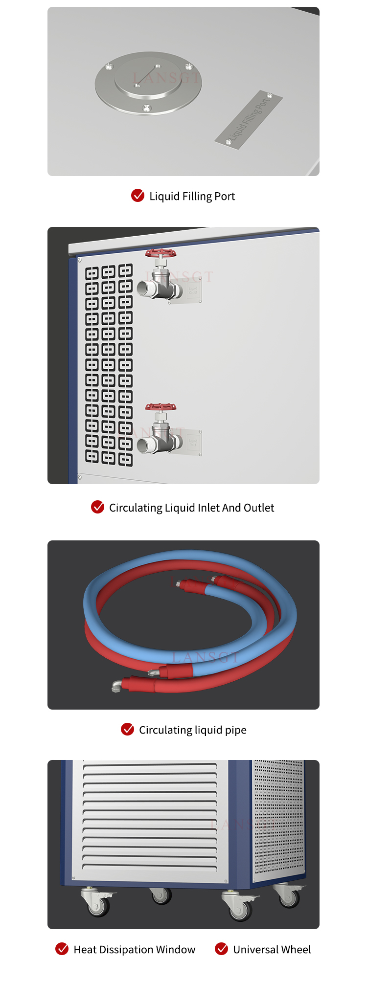 Lansgt -80c To 200c Chiller Heater Combos Recirculating Heater Chiller ...