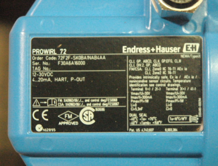 Germany Prowirl 72f Flowmeters Flowtubes Endress+hauser Vortex Flowmeter Endress Hauser ...