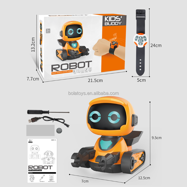 Radio Control Robot Toys 2.4g Watch Induction Kid's Intelligent Watch Remote Sensing Robot ...