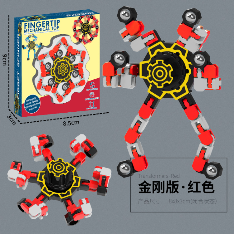 Transformable Chain Robot Toy Light Up Fingertip Fidget Toy Led Metal ...