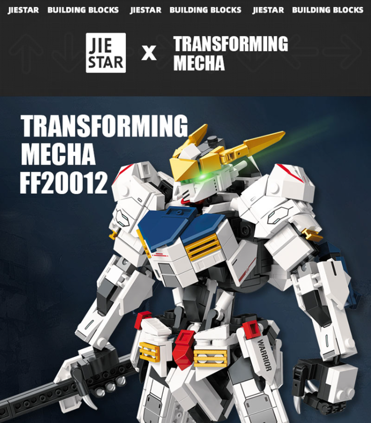 Jiestar 952 Pcs 2 In 1 Mecha To Airplane Deformed Genshon Robot ...