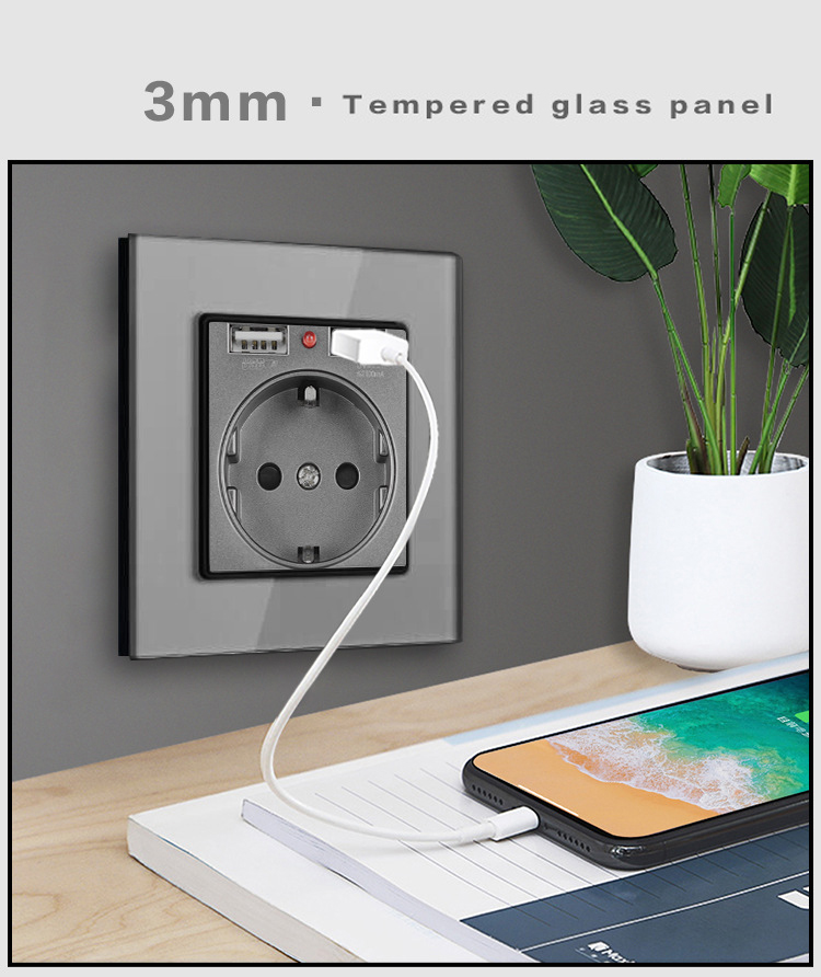 Buy Wholesale China Eu Standard 16 Amp Glass Panel Homes Outlet ...