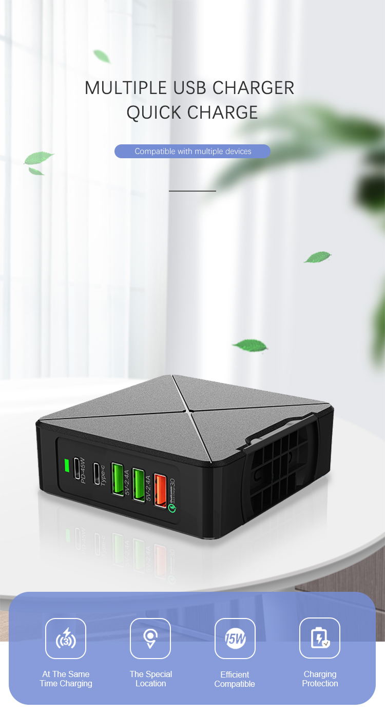 Pd Quick Charger 5 Ports Usb 75w Mobile Phone Fast Charger For Mobile Phonepopular - Explore ...