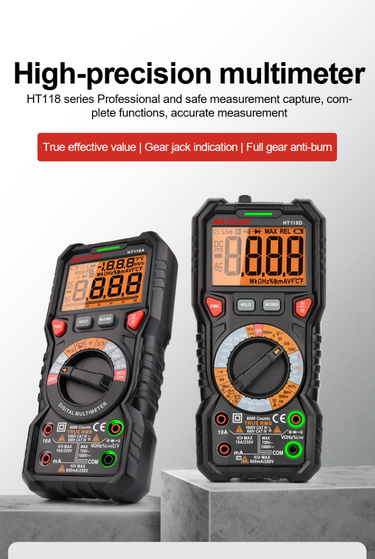 Buy Wholesale China Digital Multimeter Ht118d Basical Type Ac Dc ...