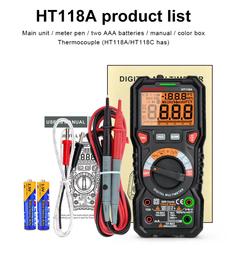 Buy Wholesale China Digital Multimeter Ht118d Basical Type Ac Dc ...