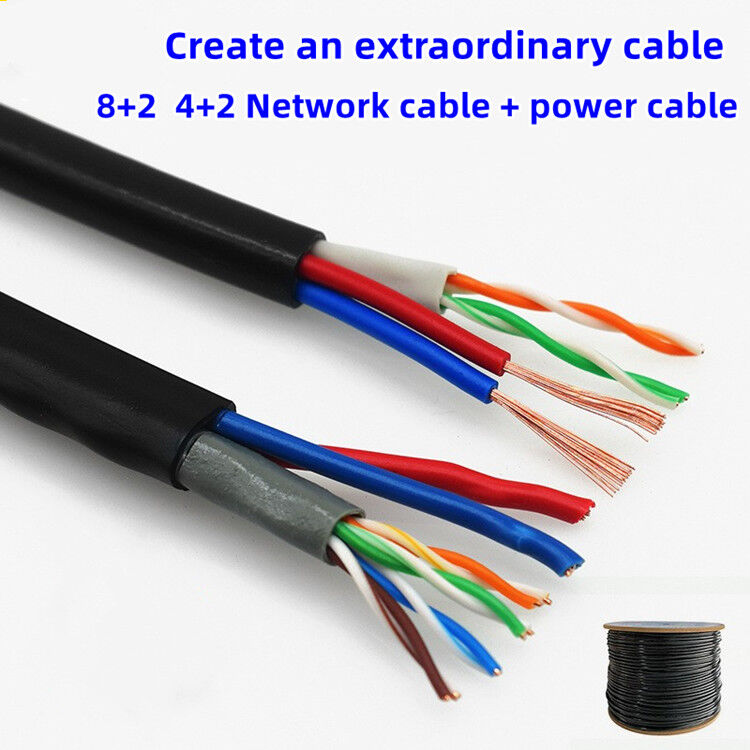 China Manufacturer Waterproof Twisted Pair Utp Cable 305m With Power Ethernet Cable Cat5e 4+2 ...