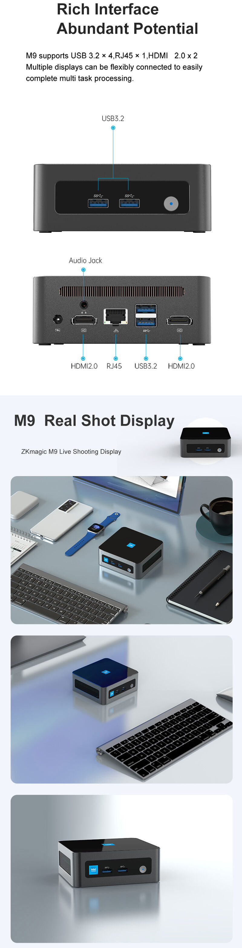 2023 Zkmagic Mini Computer Linux M9 Alder Lake-intel N100 N200 Intel ...