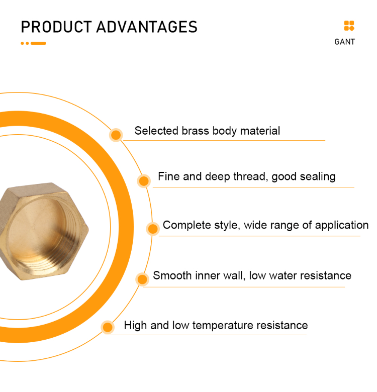 Buy Wholesale China Lead Free Female Brass Pipe Cap Npt Pipe Plug 1/2 ...