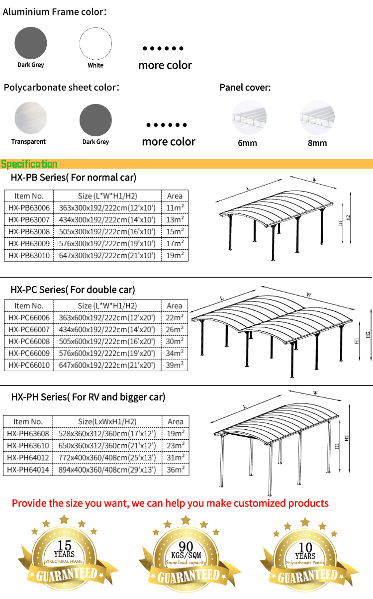 Pv Carport System Powder Coated Mounting Detailing Light Parking Wall ...