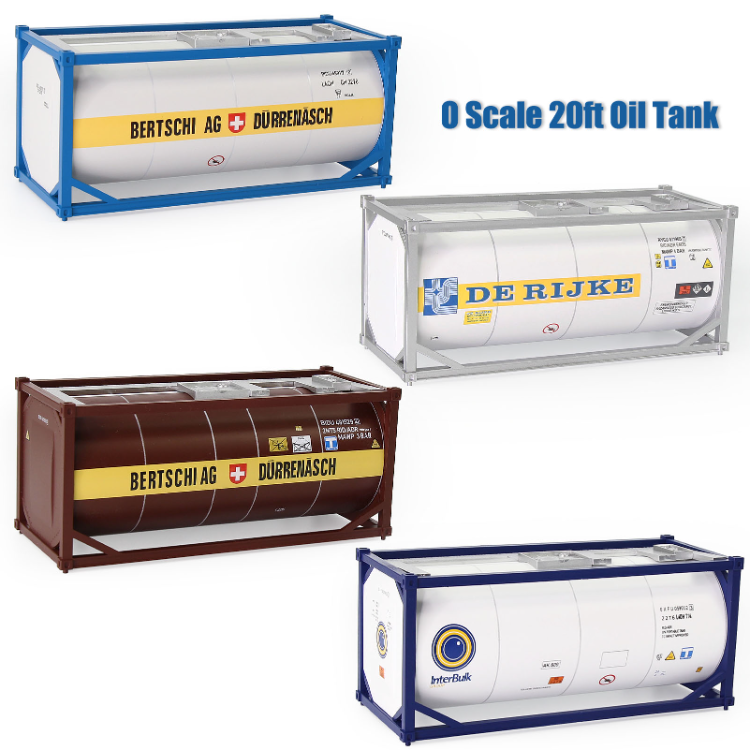 C4321 Model Railway Train O Scale 1:48 20ft Shipping Freight Car Oil ...