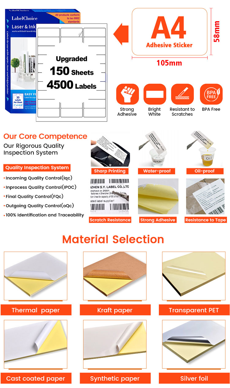 Buy Wholesale China 210*297mm Self Adhesive Die Cut Address Label ...