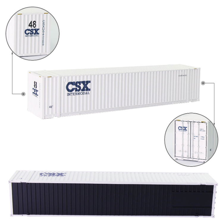 C8748 Model Train Railway Layout Ho Scale 48ft Shipping Container 1:87 ...