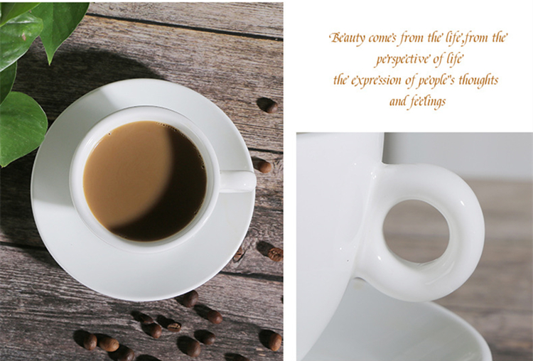 Home Cafe Coffee Shop Circle Handle Espresso Shot Mug 80cc Italy Black ...