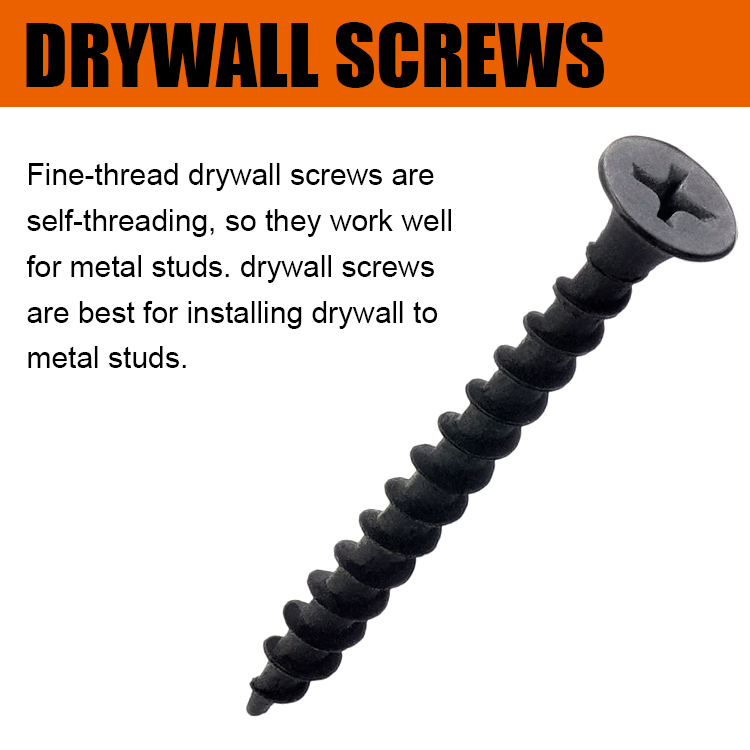 Buy Wholesale China Drywall Screw Coarse Thread Black Phosphate Flat ...
