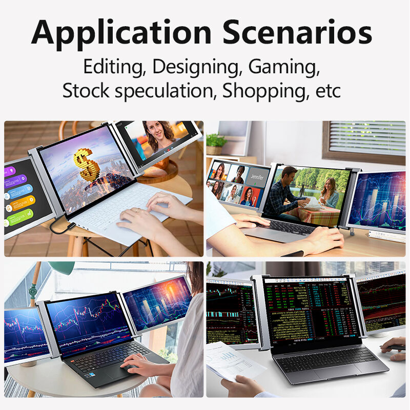 Buy Wholesale China 14'' Triple Portable Monitor For Laptop Dual Screen ...