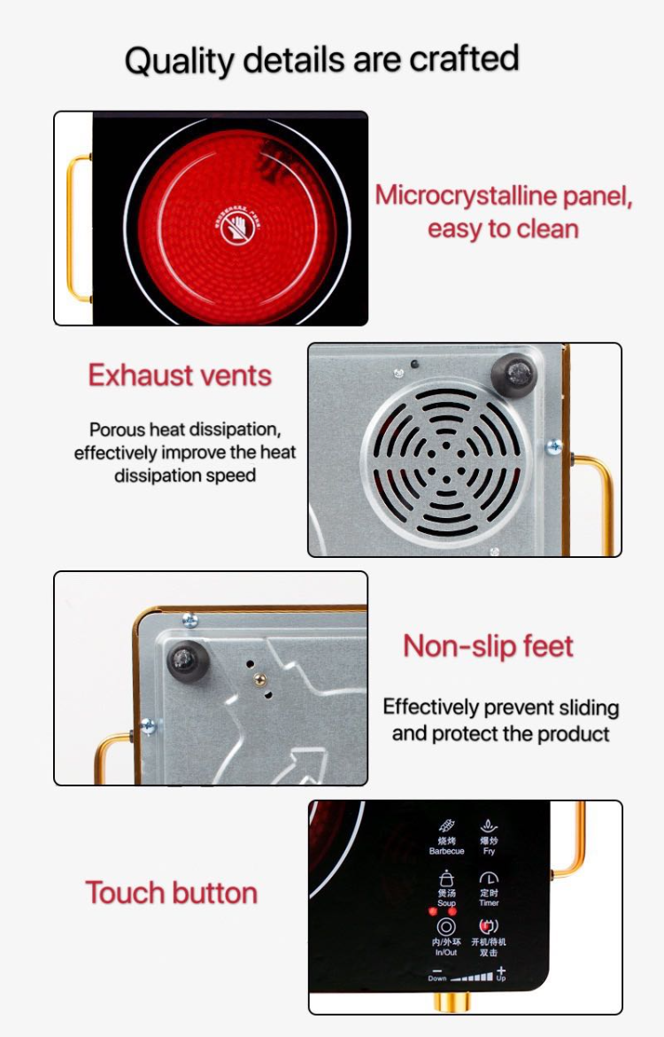 Buy Wholesale China Portable 2200w Sensitive Touch Control Electric ...