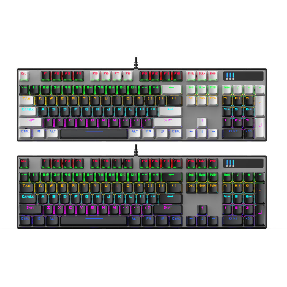 104 Keys Real Mechanical Keyboard Multi Language With Rainbow Backlight ...