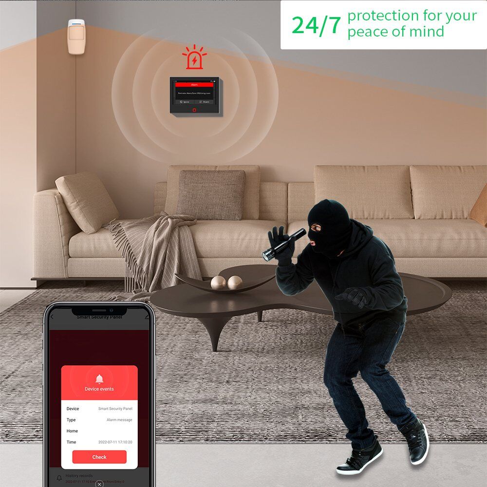Wireless 7-inch Ips Full-color Display Wifi Smart Home Security Alarm ...