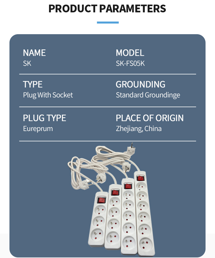 16a 250v German Style Power Strip Surge Protector Overload Protection ...