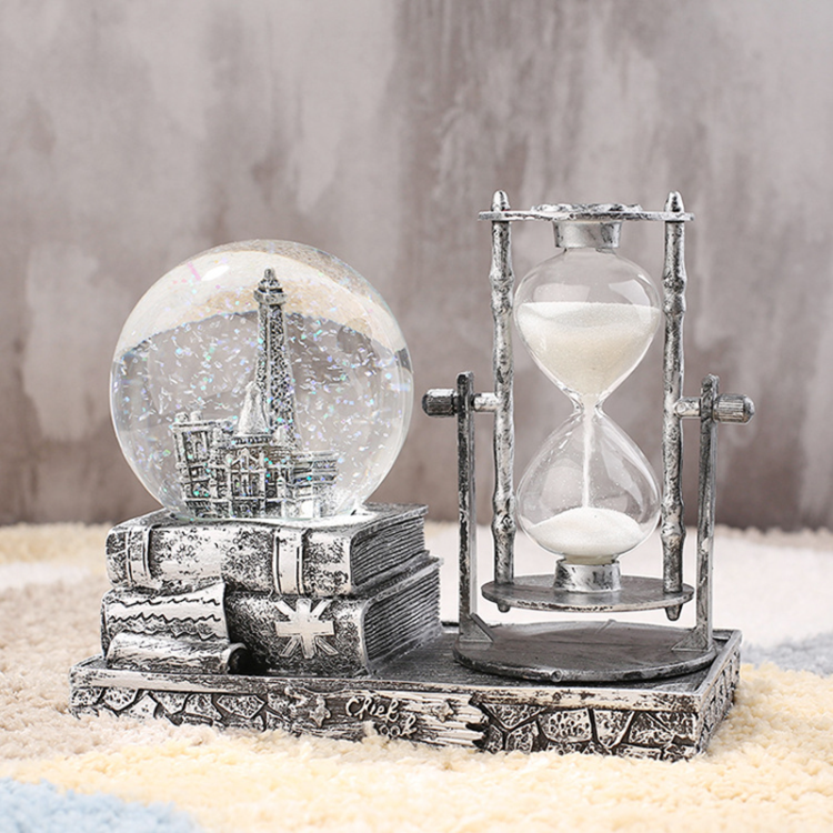 Retro Resin Tower Hourglass With Crystal Ball Creative Sand Hourglass ...