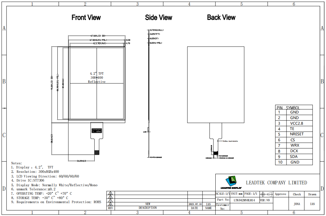 Buy Wholesale China 4.2'' Sun Readable 300*400 Spi Reflective Lcd Paper ...