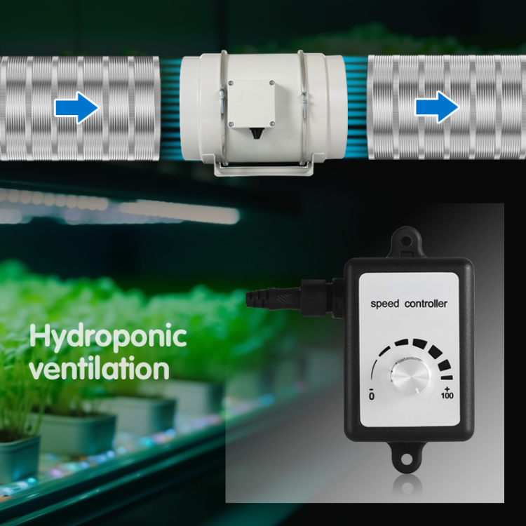 Hon&guan Fan Factory Mixed-flow Inline Duct Fan With Speed Controller ...