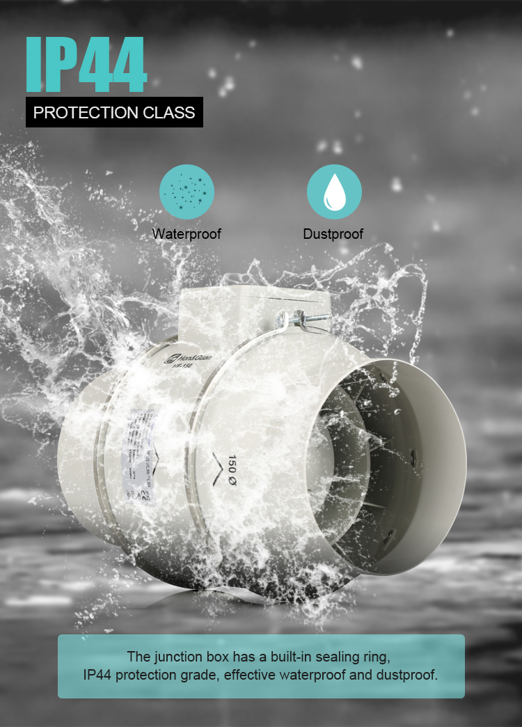 Hon&guan Fan Factory Mixed-flow Inline Duct Fan With Speed Controller ...