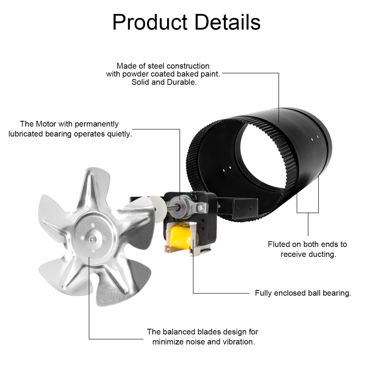 Bulk Buy China Wholesale Hon&guan 4" Inline Fan - 100 Cfm, Metal Duct ...
