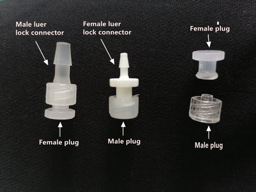 White Polypropylene Luer Lock End Plug Plastic Hose Barbed Large Male ...