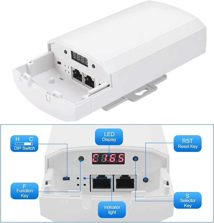 Tincam 2-pack 300mbps Wireless Outdoor Cpe Kit Point To- Point Wireless ...
