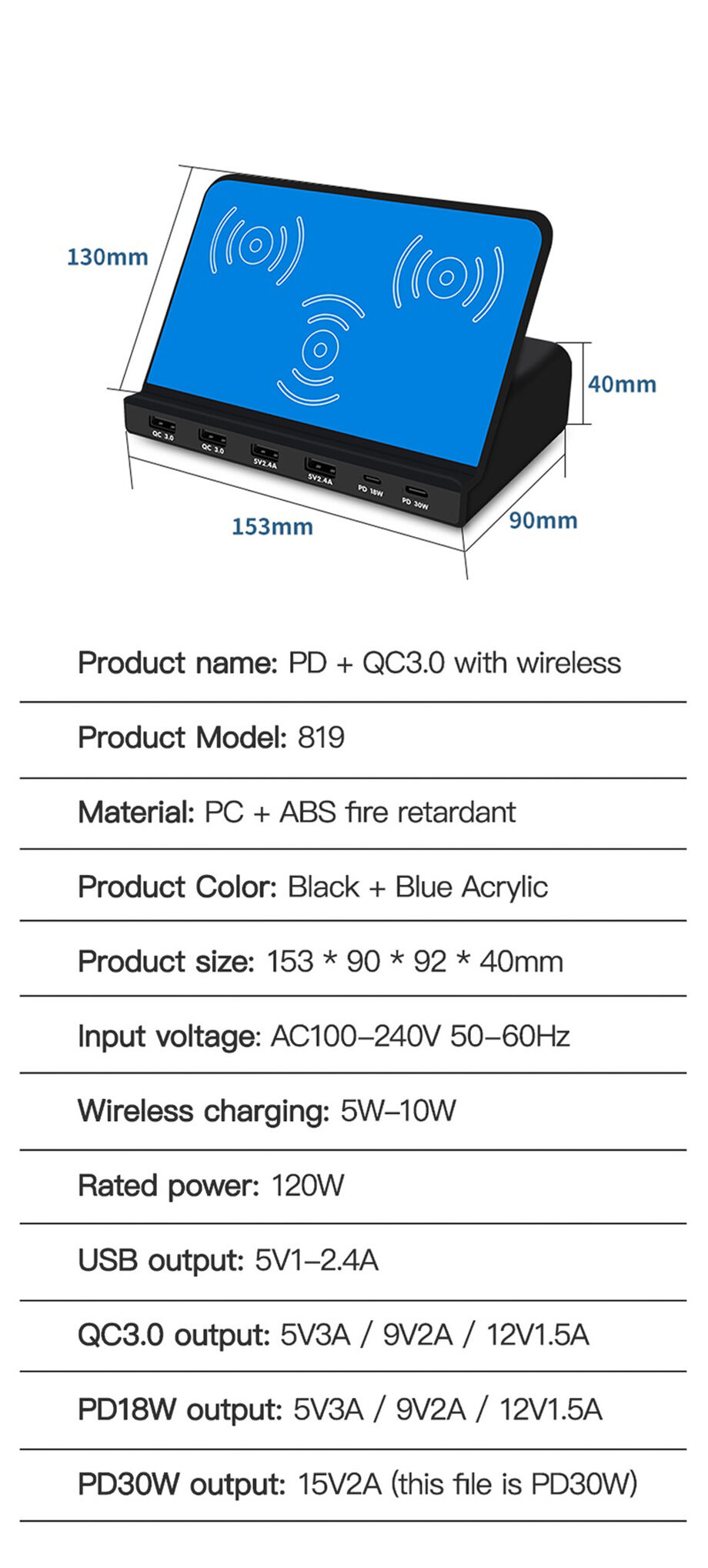 Buy Wholesale China Promotional 120w Wireless Charging Stands With 6 ...