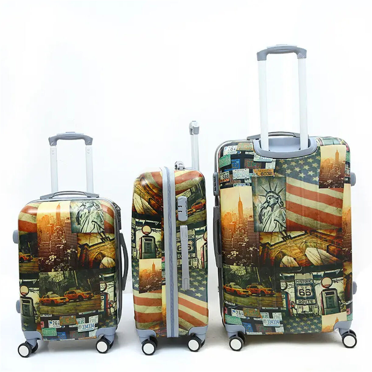 Custom Manufacturer Multi Color Printed Spinner Wheels Abs Pc Travel ...
