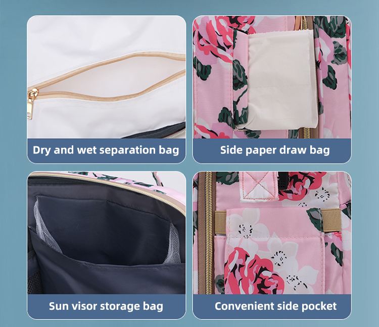 Custom Stroller Organizer Nappy Wet Bag 3 In 1 Baby Mosquito Net ...