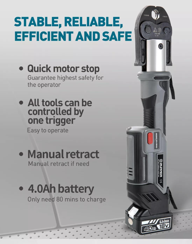 Zupper Pz-3240 Battery Powered Professional Compression Pipe Press ...