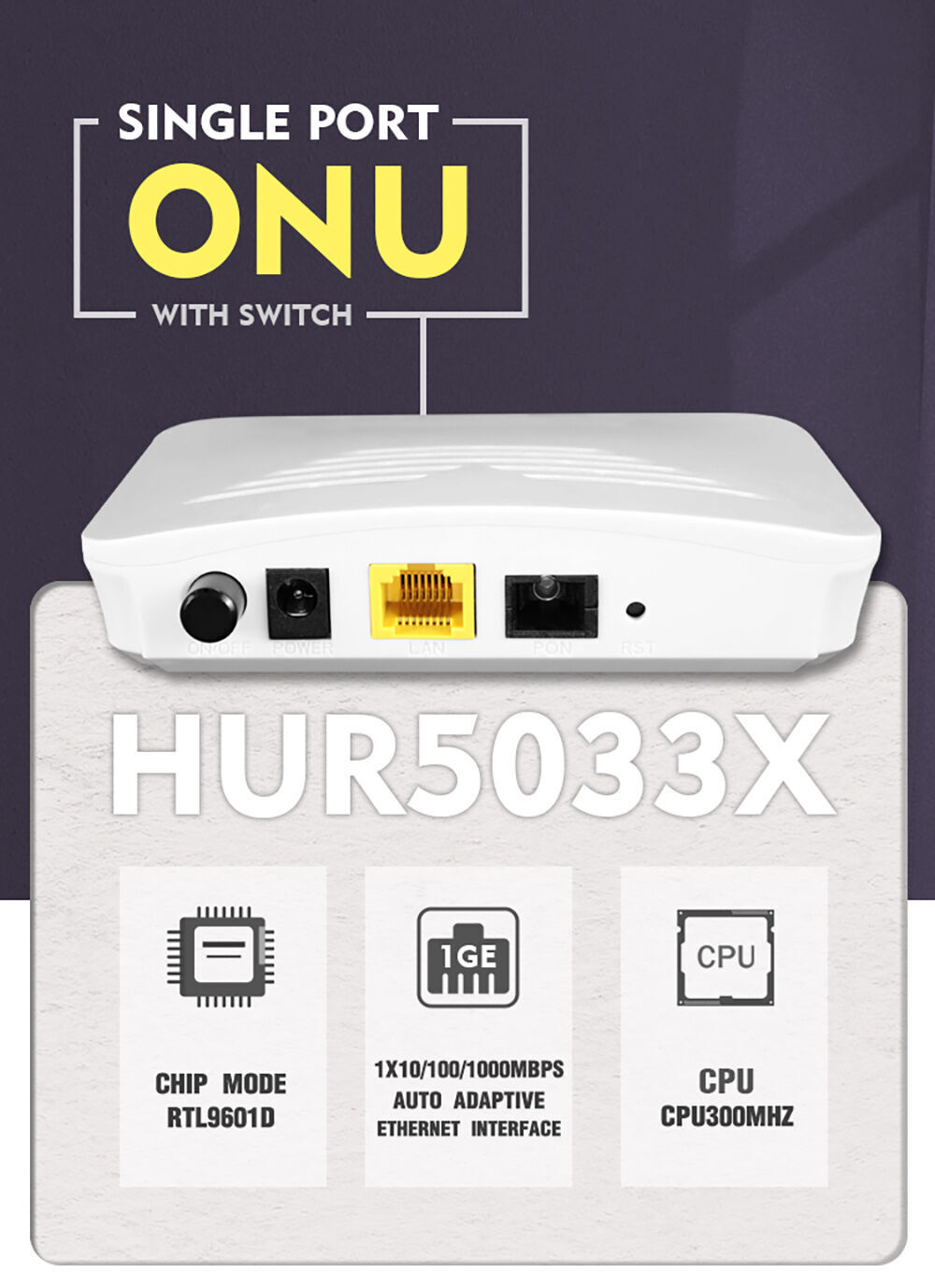 Epon Xpon Onu Modem Fiber Optic Equipment Ftth Single Port Optical ...