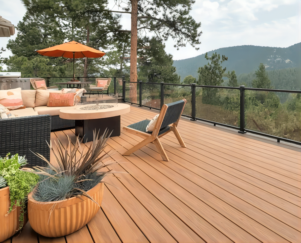 Besto Palm Brown Composite Grooved Interlocking Deck And Patio Boards ...