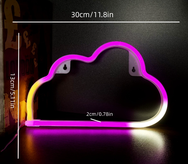 Led Neon Sign Acrylic Light, With Pink Blue 3 Color Art Lamp Usb ...