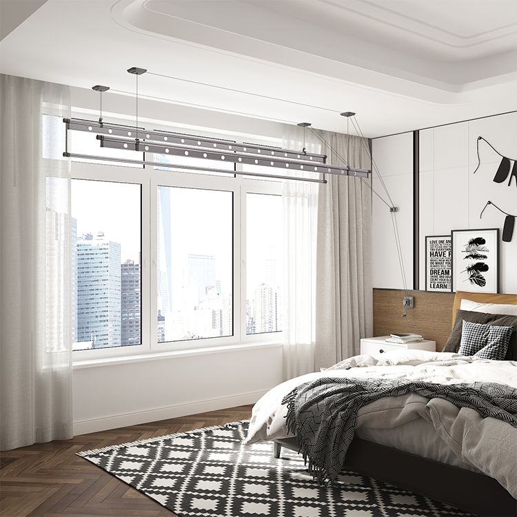 High Quality Three Pole Hand Operated Lift Balcony Ceiling Clothes ...