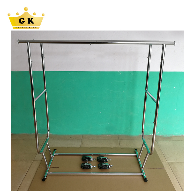 Buy Wholesale China Double Bar Garment Rack Heavy Duty Metal Clothes ...