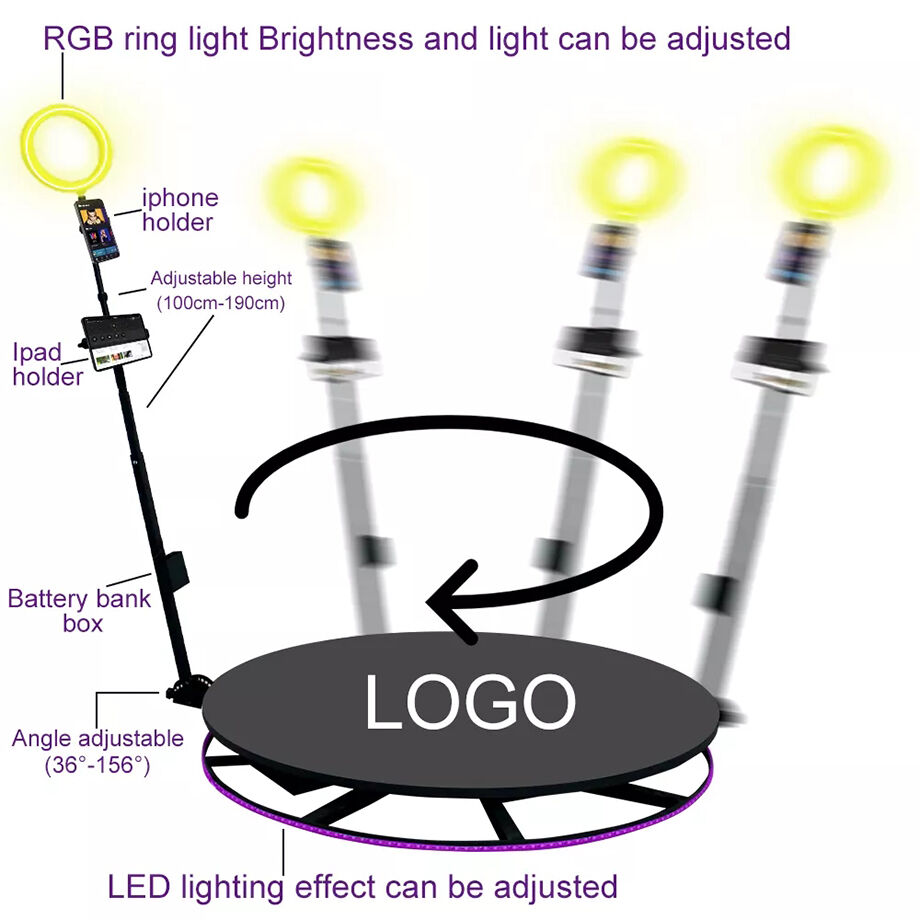 Buy China Wholesale Custom Logo 360 Photo Booth Motorized Rotating ...