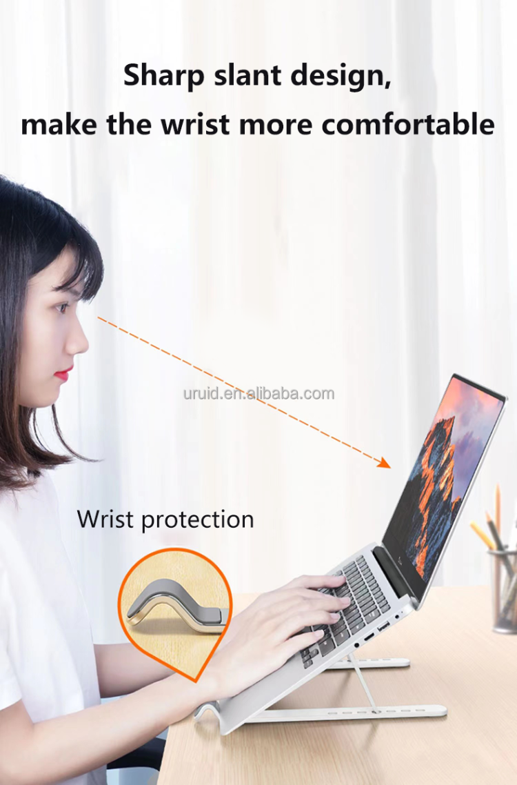 Hard Plastic Pbt Material Portable Laptop Stand Stylish Color Foldable ...