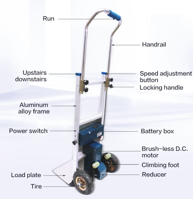China Two Wheel Trolley Multi Sack Hand Truck 180kg Lithium Battery ...