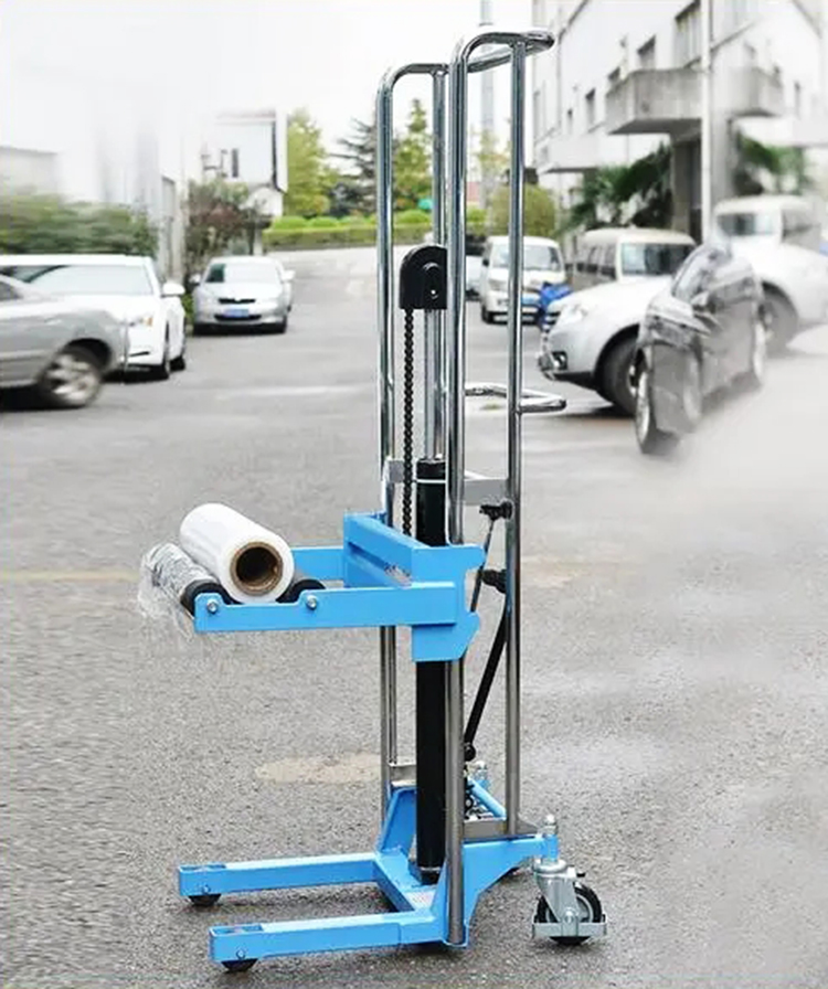 Pfg Light Duty Manual Hydraulic Stacker With Roller Reel Lifter Paper ...