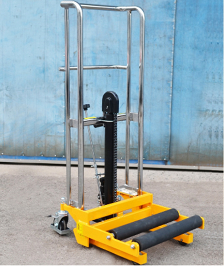Pfg Light Duty Manual Hydraulic Stacker With Roller Reel Lifter Paper Roll Stacker, Reel Stacker ...