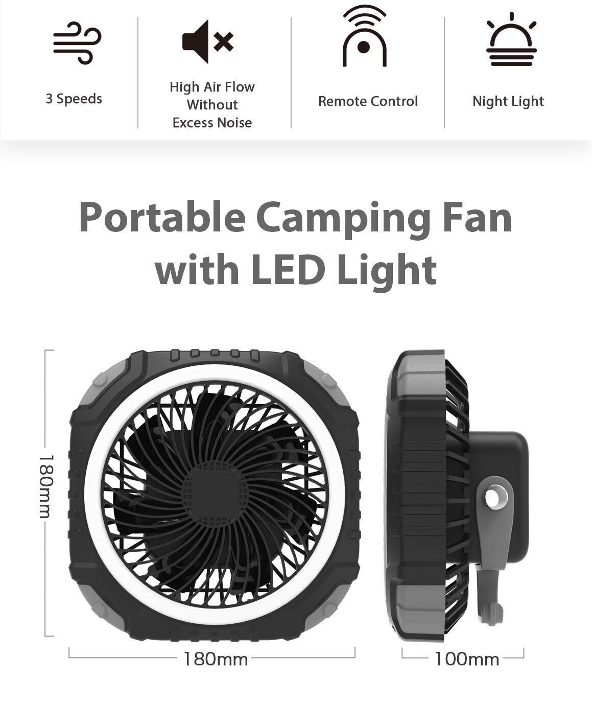 Mini Portable Usb Charging Outdoor Camping Fan With Lights Small ...