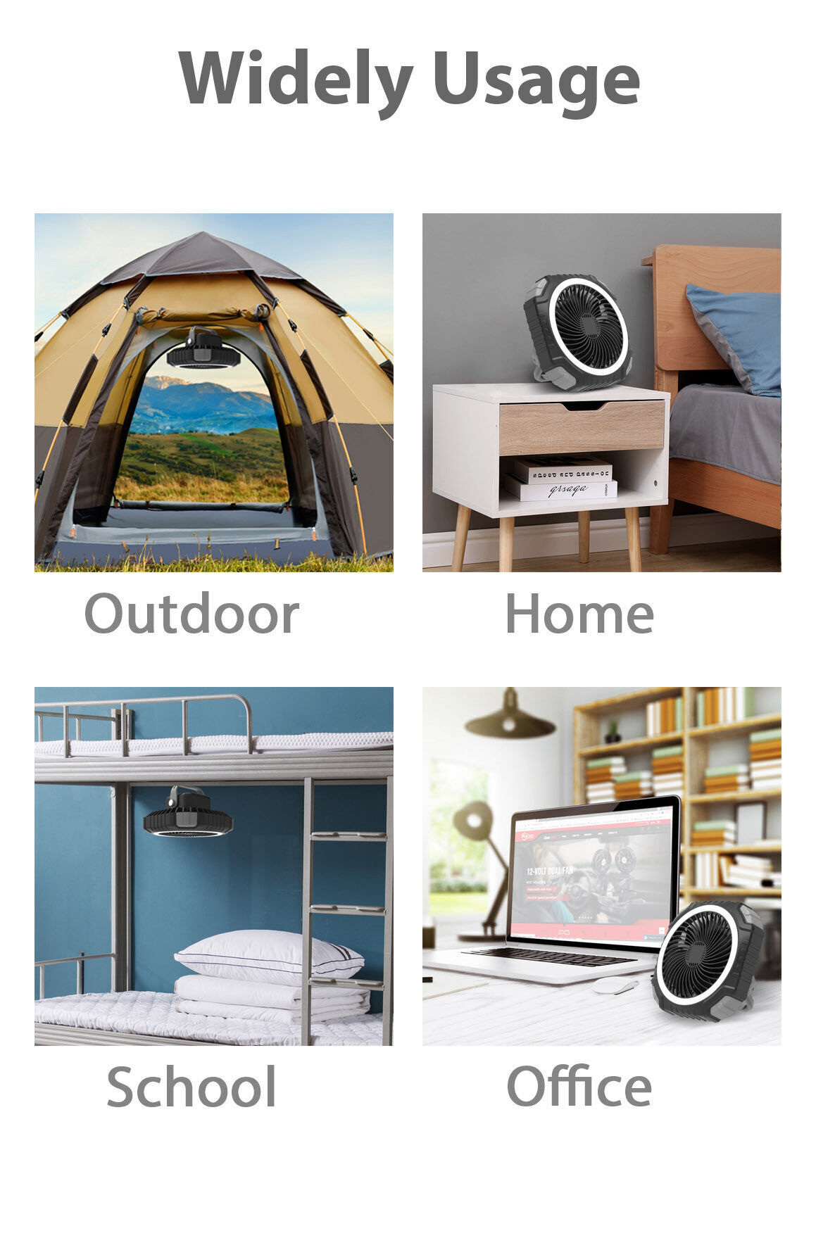 Mini Portable Usb Charging Outdoor Camping Fan With Lights Small ...