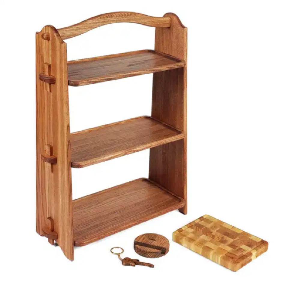 Buy Wholesale China Wooden Rack 3 Tiers Storage Storage Rack Ash Wood ...