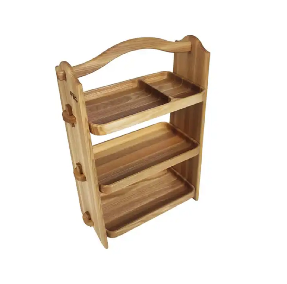 Buy Wholesale China Wooden Rack 3 Tiers Storage Storage Rack Ash Wood ...