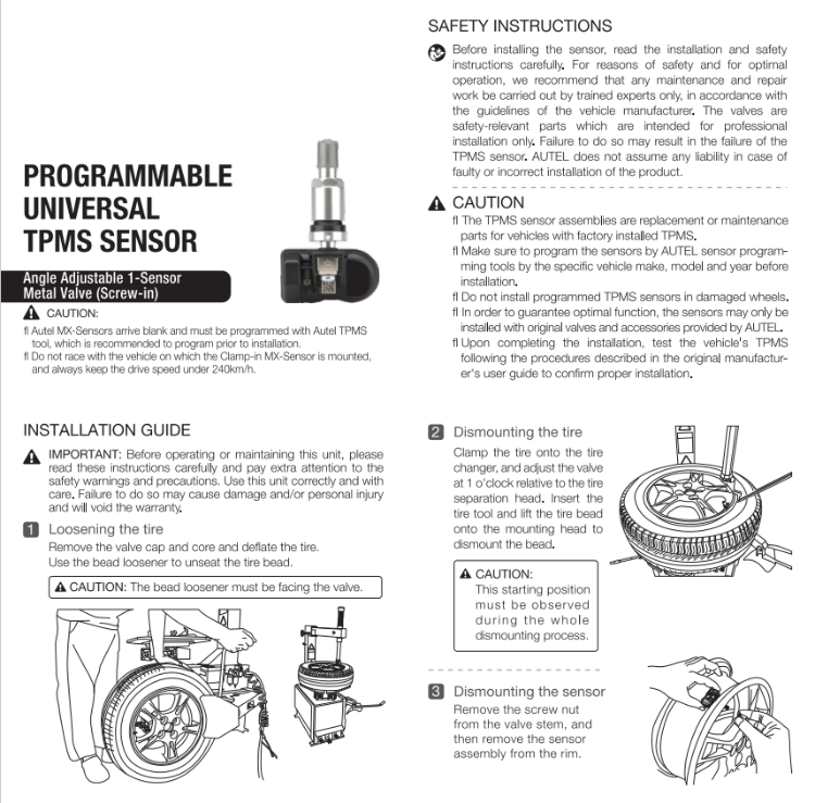Cgsulit Ts01 Universal Programmable Tire Pressure Gauge Tpms Sensor - Buy China Wholesale Tire ...